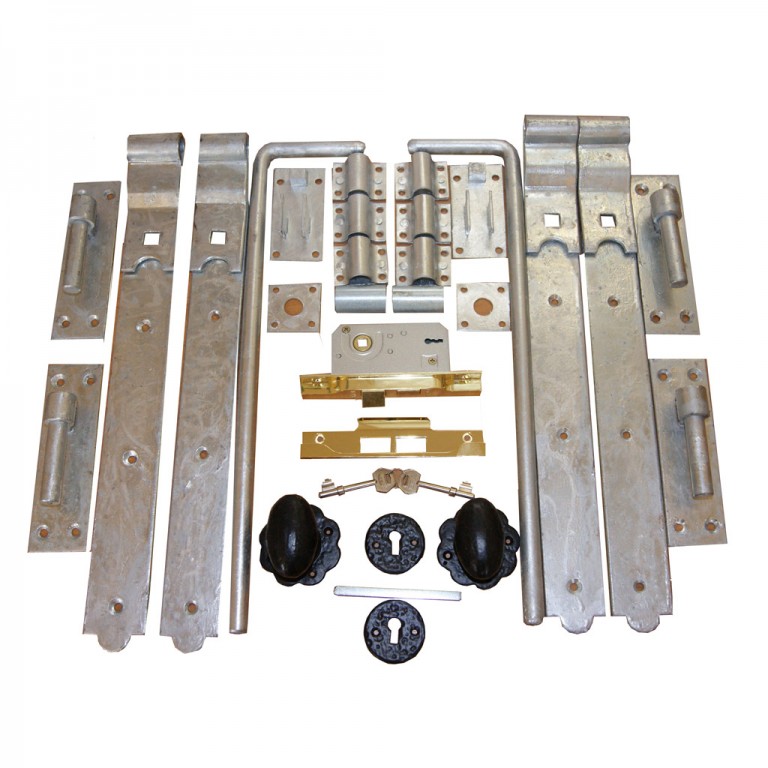 Garage Door Hinges Kit with Antique Lever Handle - Kinder Timber Products